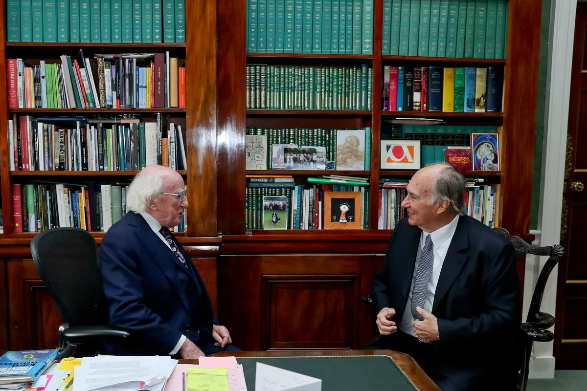 President Higgins of Ireland receives the Aga Khan to commemorate his ...