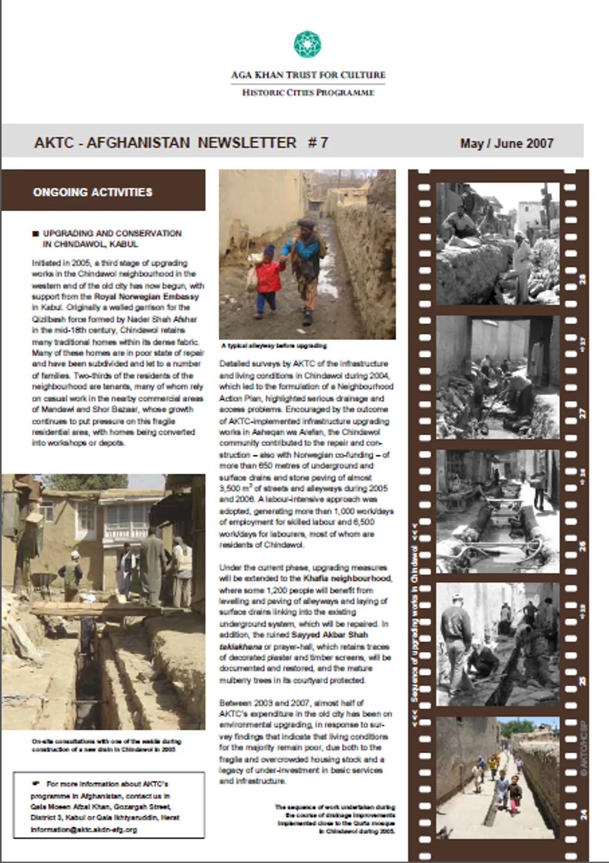 Aga Khan Trust for Culture - May 2007 Afghanistan Newsletter