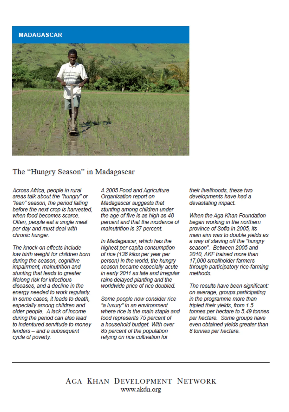 Aga Khan Foundation - The Hungry Season in Madagascar - AKDN