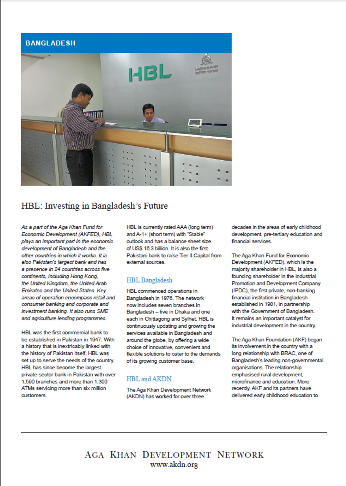 HBL: Investing in Bangladesh's Future - AKDN