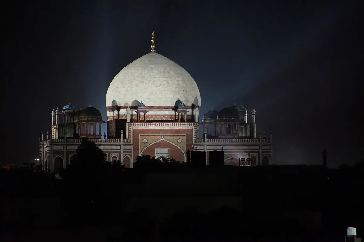 Humayun’s Tomb in a night sky - AKDN