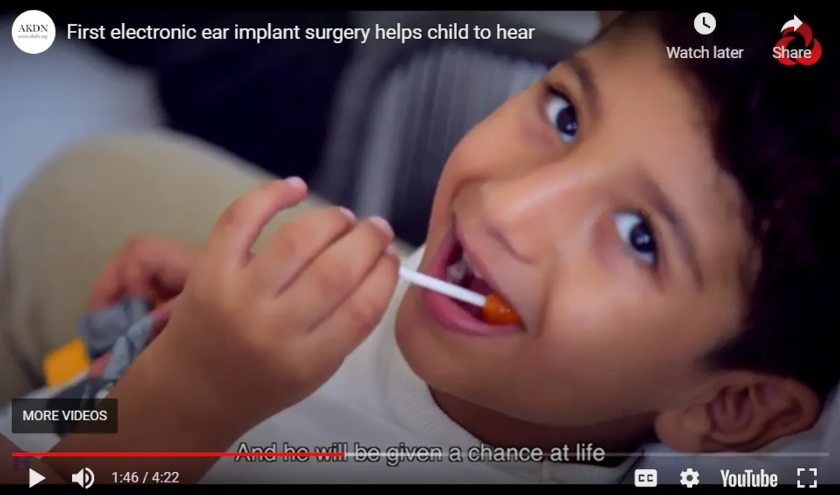 First electronic ear implant surgery helps child to hear