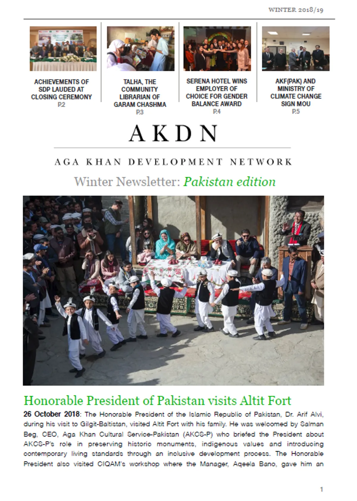 AKDN Winter Newsletter: Pakistan Edition (2019) - AKDN